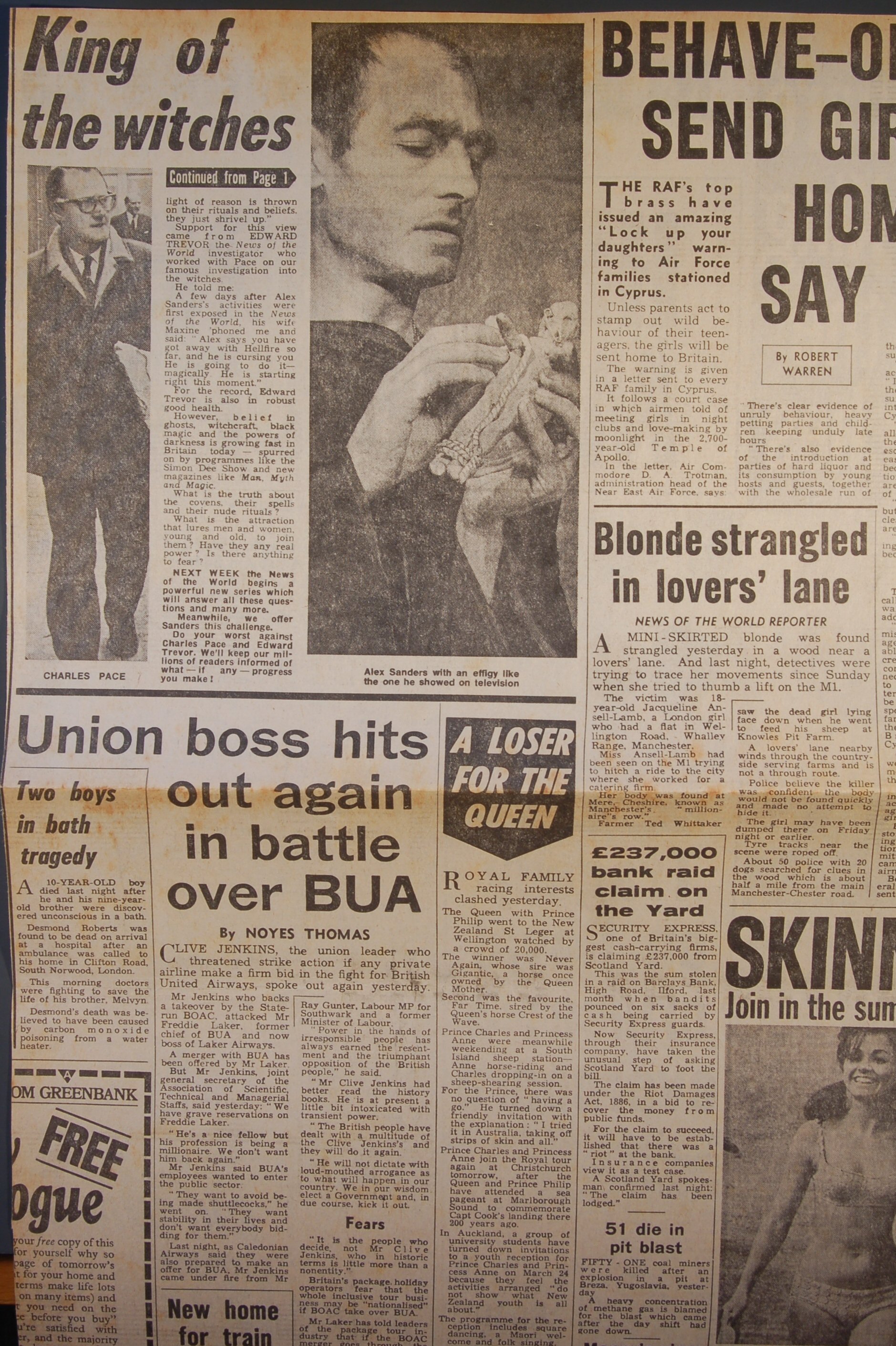 King of the Witches - Newspaper article - Alexandrian Witchcraft